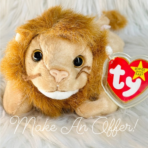 Ty | Toys | Roary The Lion Ty Beanie Baby | Poshmark
